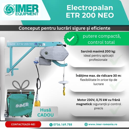 ETR 200 NEO - IMER electric hoist: compact power, total control ...
